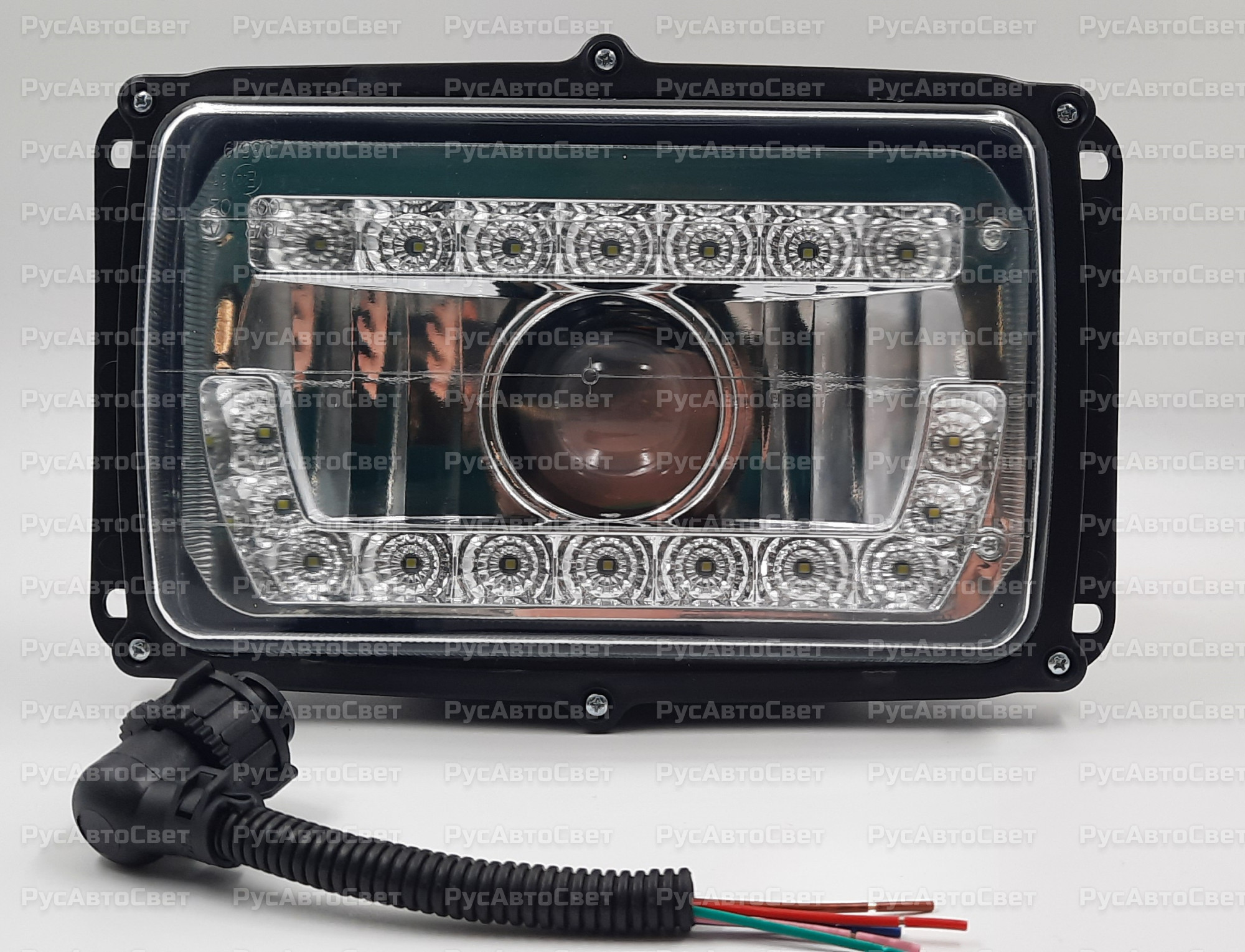 Фара 36.3775-30 LED ЛИНЗА с ДХО СВЕТОДИОДНАЯ 18LED с дневным ходовым ...